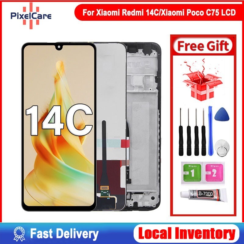 Pixelcare LCD With Frame For Xiaomi Redmi 15C/Redmi 14C/Xiaomi Poco C75 ...