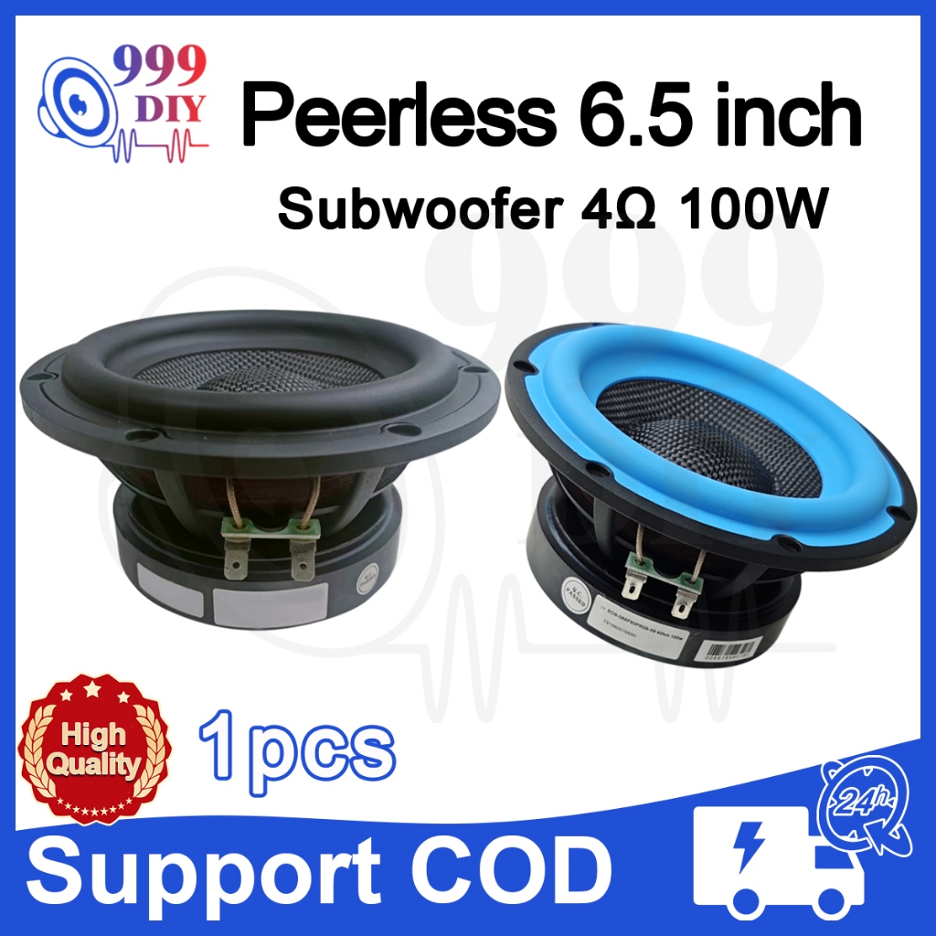999DIY Peerless 6.5inch Bass 4Ω 100W subwoofer speaker 6.5 BASS car ...