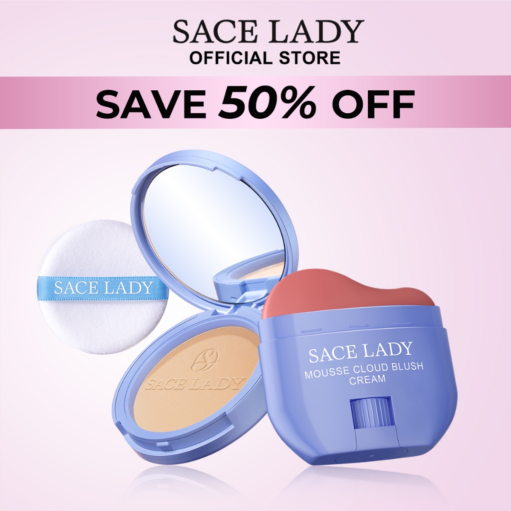 SACE LADY Face Powder Lasting Waterproof Oil control Powder+Mousse ...