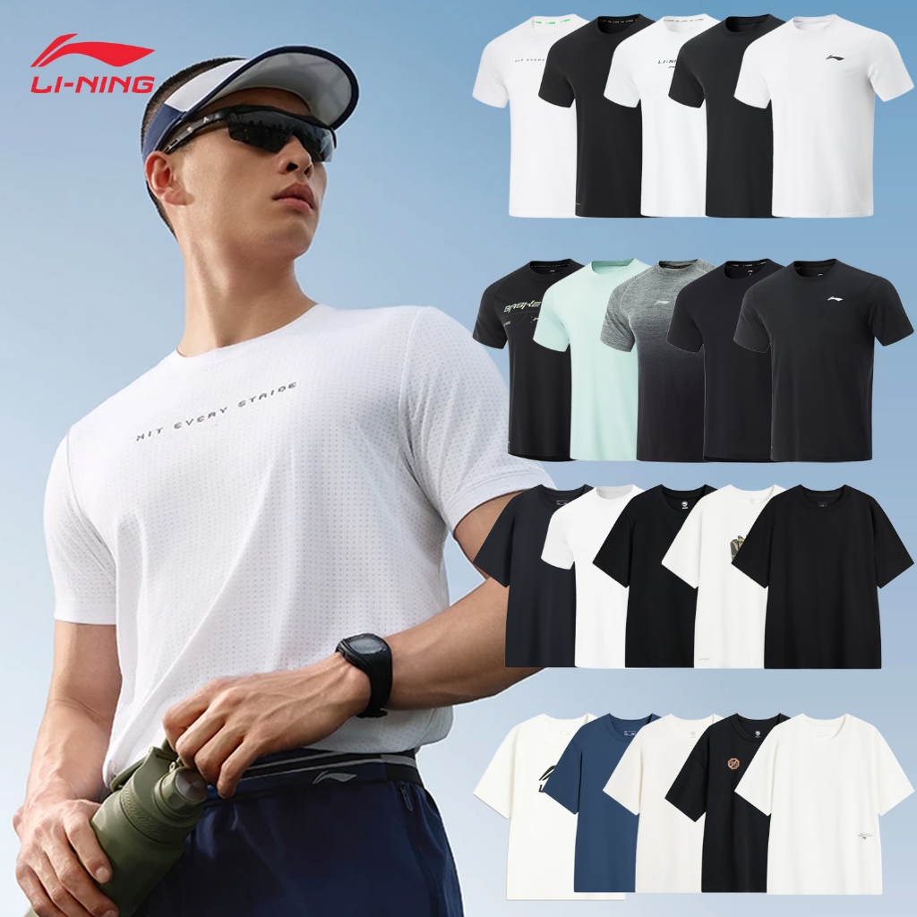 LI-NING Men's T-shirt Running Shirt Summer Short-Sleeve Sports Top ...