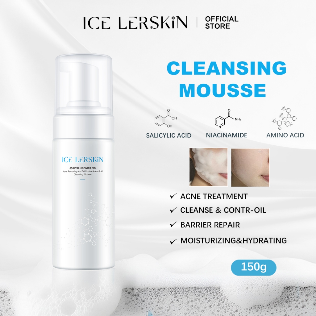 ICE LERSKIN Cleanser facial wash Oil-control Anti-Acne Moisturizing ...