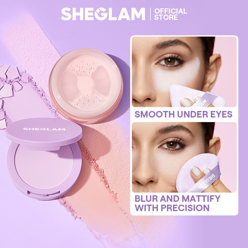 SHEGLAM 2 In 1 Setting Powder Duo- Pink Oil Control Loose Powder Matte ...