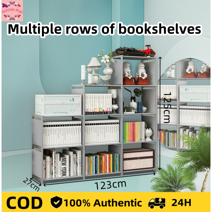 2/3/4/5 row bookshelf Space saving Easy to install Easy To Clean ...