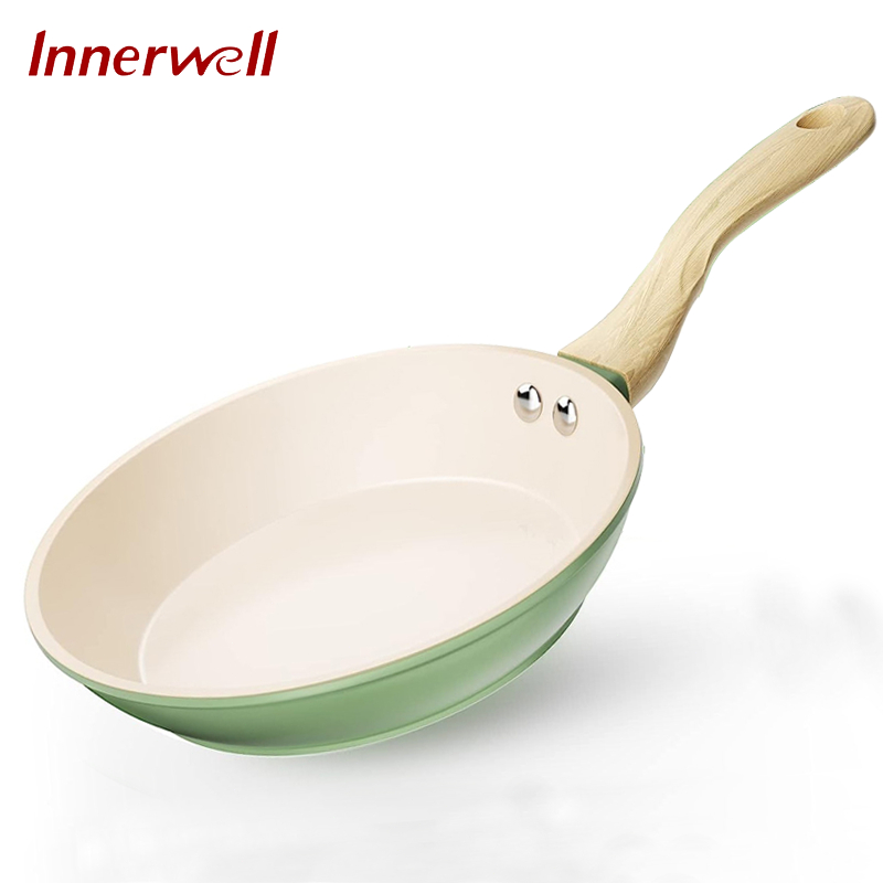Innerwell Green NonStick Frying Pan Healthy Ceramic 8 Inch Fry Pan ...