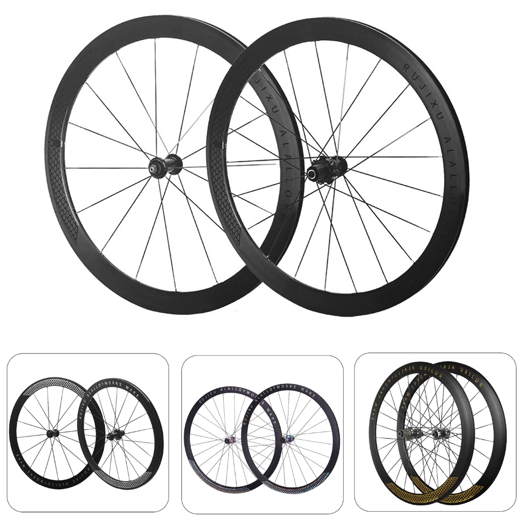 RUJIXU 700C road bicycle wheel set: 30/40/50mmV disc brake, 6-jaw, 3 ...