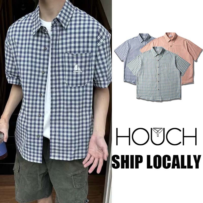 Houch Ready To Ship Cod American street vintage pattern loose collar ...