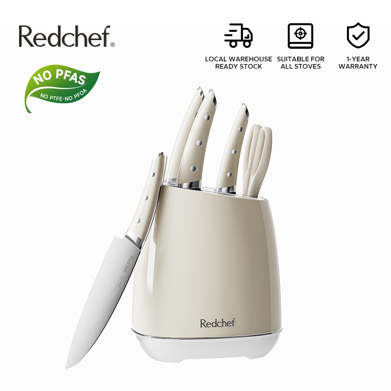 Redchef Stainless Steel Cream White Knife 6Pcs Set Kitchen Knife Chef ...