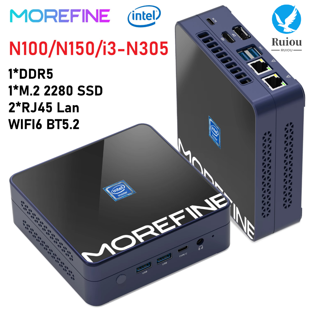 MOREFINE 12th Gen Intel Alder Lake N100/N150/i3-N305 Mini PC DDR5 M.2 ...