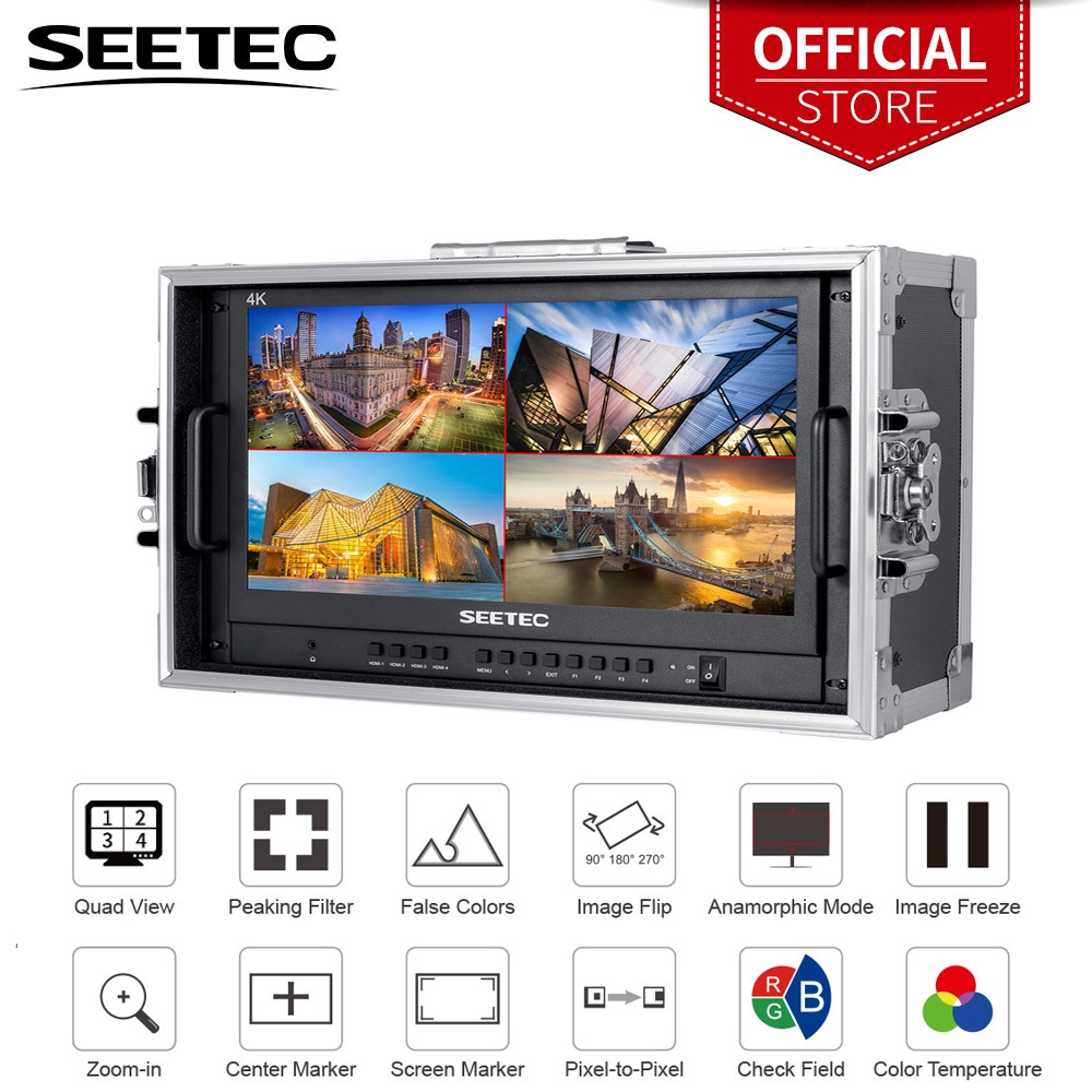 SEETEC ATEM156-CO 15.6 Inch Quad-Split Monitor Carry-on Broadcast ...