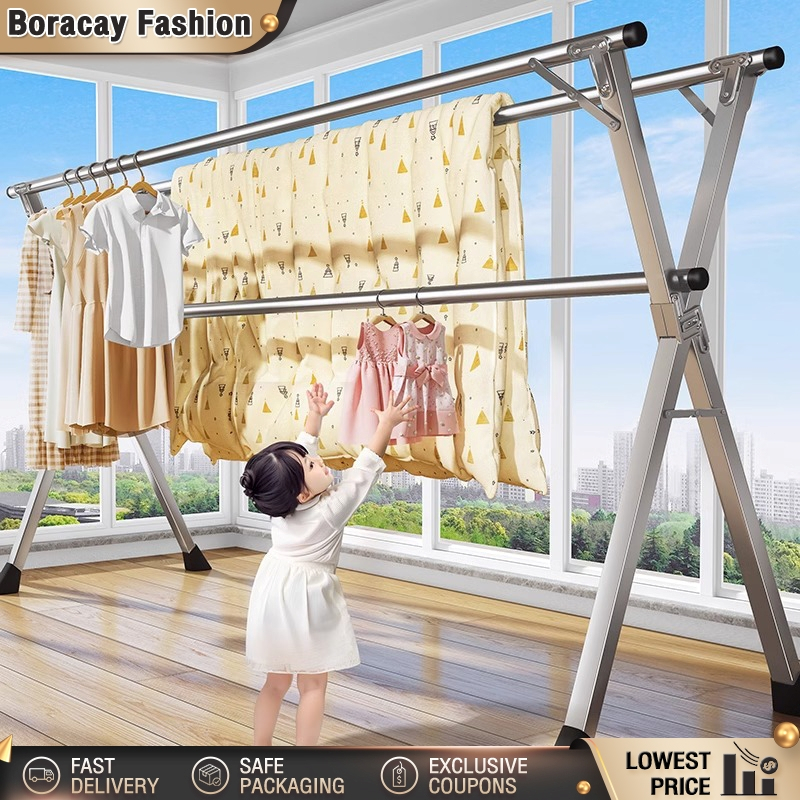 Foldable Sampayan Stainless Steel Clothes Rack Laundry Drying Rack ...