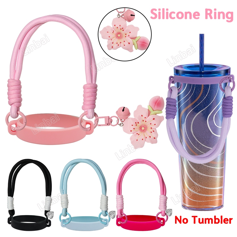 LINBAI Flask Paracord Handle with Pendant Strap for O@wala Starbucks Tumbler Holder Water Bottle ...