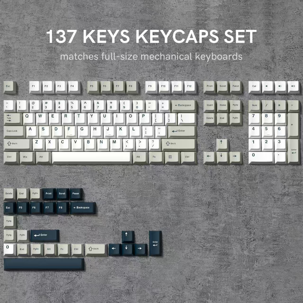 WOMIER 138 Keys Retro PBT Double Shot Keycaps for Cherry Gateron MX ...