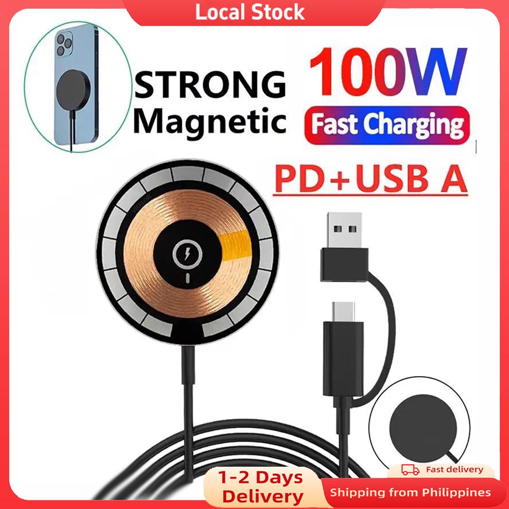 [Local Stock]100W Magnetic Wireless Charger Pad Fast Charging Station ...