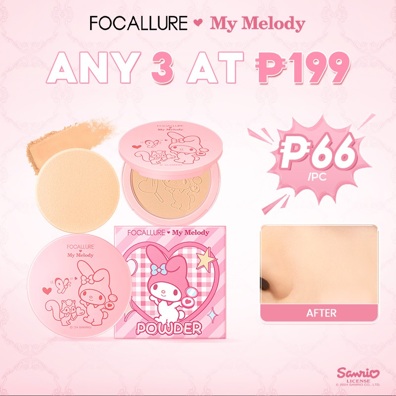 Focallure X Sanrio Oil-control Matte Pressed Powder Long Lasting ...