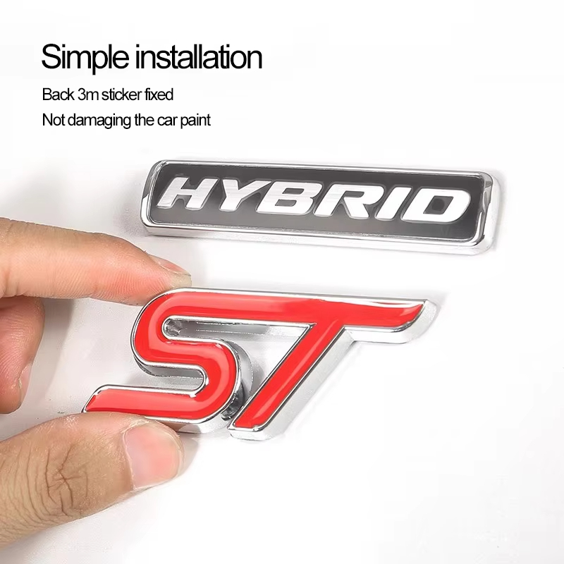 Car Metal ST Emblem Front Grille Bracket Rear Trunk Sticker For Ford ST ...