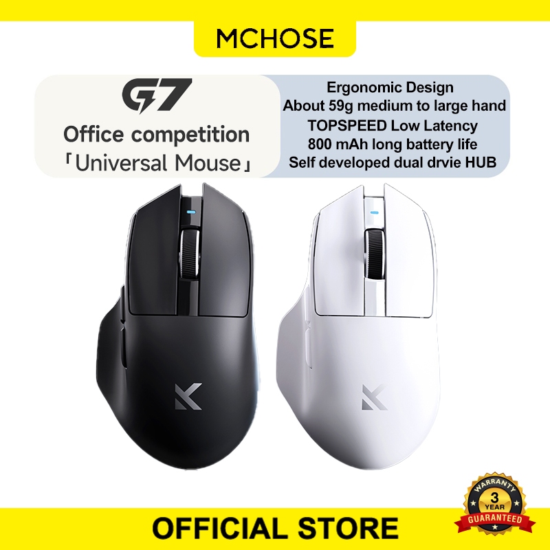 Mchose G7 Wireless Gaming Mouse 55g Lightweight Ergonomic Gaming Mouse PAW3395 26000DPI Three ...