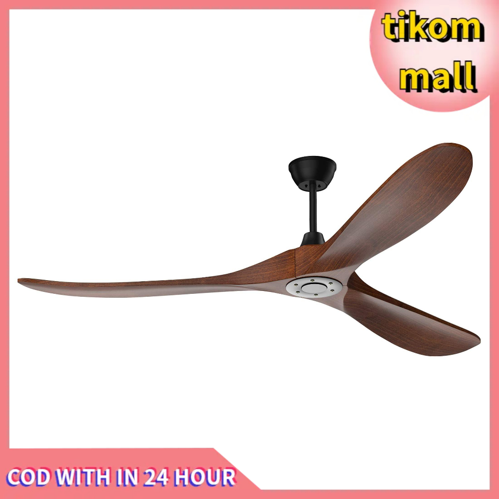 60inch 3-Blade Wood Grain Design Ceiling Fan - Turbo 6-Speed for ...