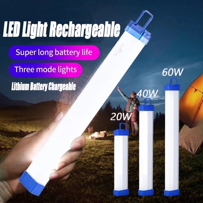 LED Light Rechargeable Emergency Light USB Portable Lithium Battery ...