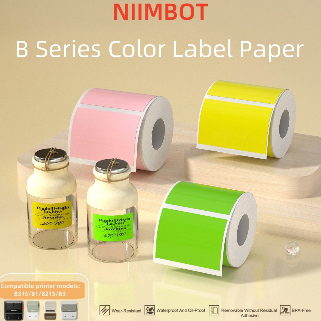 NIIMBOT color thermal label paper Adhesive label Waterproof, oil, tear resistant label suitable ...