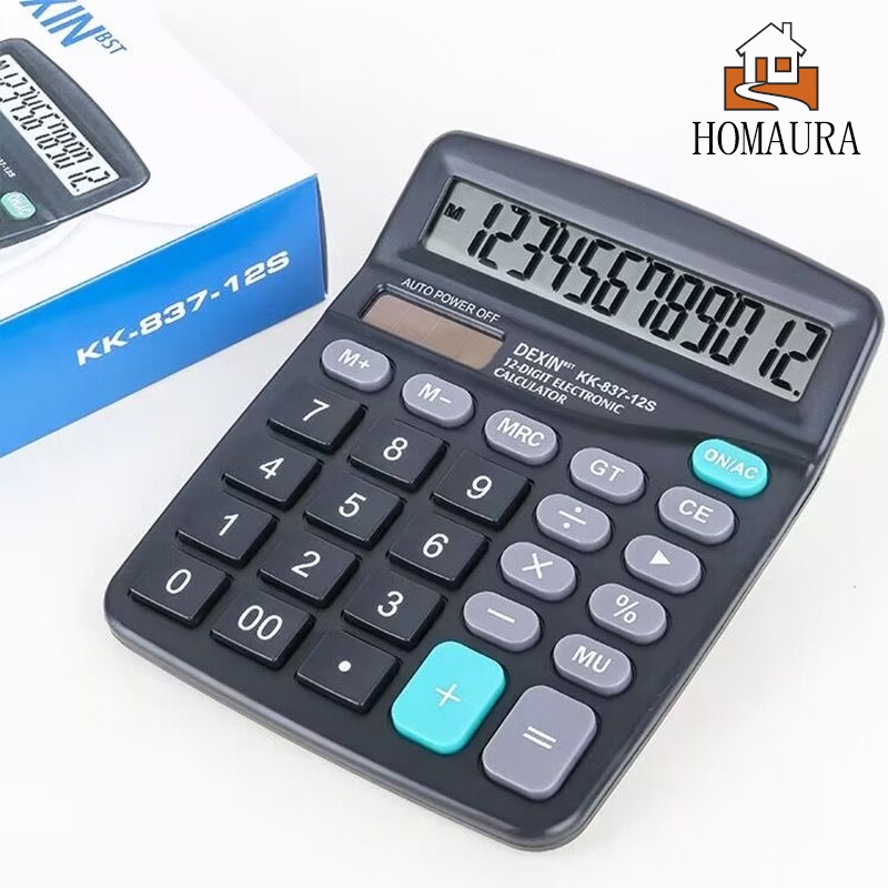 12 Digit Large Lcd Display Solar Battery Dual Power Standard Function Calculator For Home Office