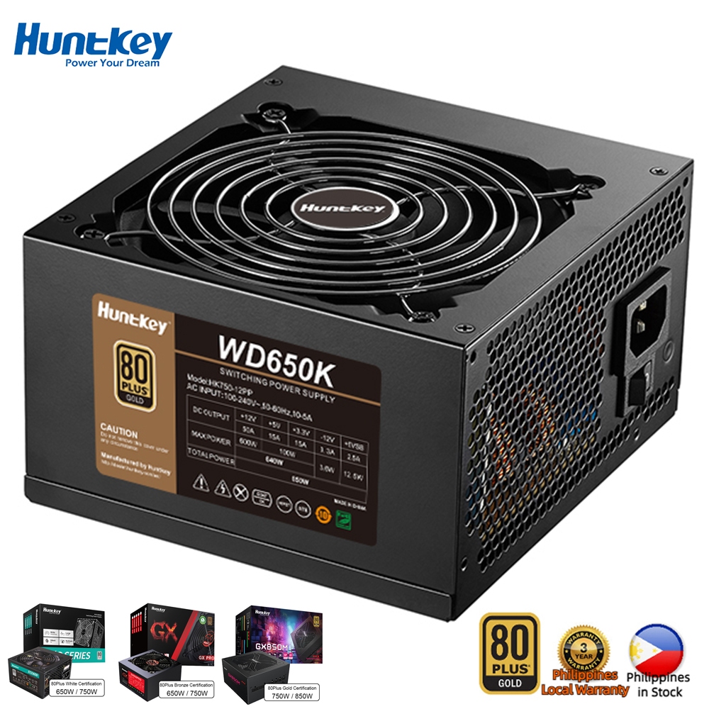 Huntkey Power Supply Computer GOLD PSU 650 Watts 80 PLUS® GOLD Certified 650W 750W 850W PC Power ...