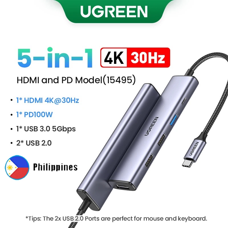 UGREEN USB C HUB Type-C to HDMI Adapter 4K30Hz PD100W SD TF Dock USB-C 3.1 Splitter | Shopee ...
