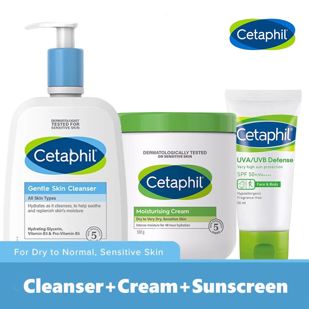 Cetaphil set Cleanser For Face and Body Gentle Skin Cleanser and ...