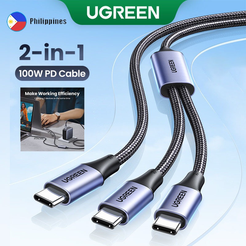 UGREEN 1.5M 100W Type C Cable 2-in-1 Fast Charging Cord | Shopee Philippines