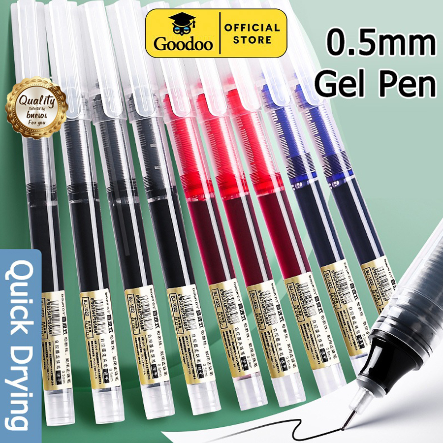 20/100pcs Straight Liquid Gel Pen Black Sign Pen Blue Red Pen Writing ...