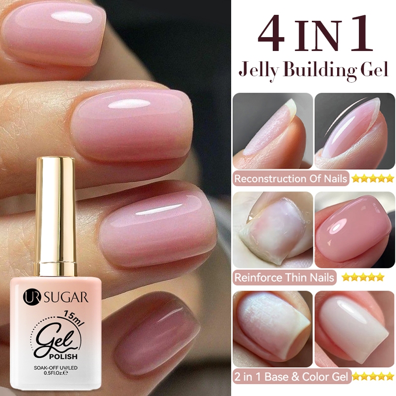 UR SUGAR 4-IN-1 Jelly Color Building Gel Polish Construct Gel Reinforce ...