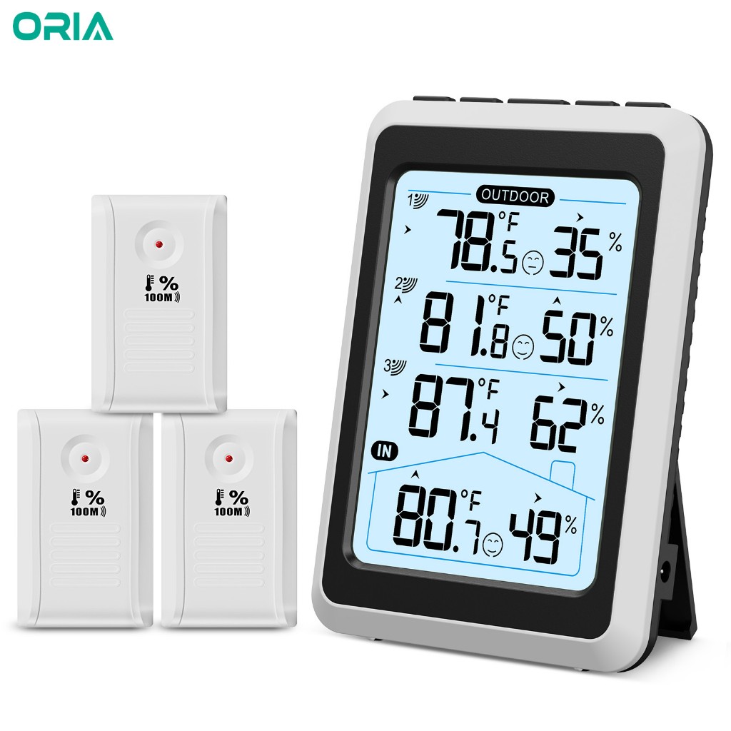 ORIA Digital Thermometer Hygrometer Wireless Temperature & Humidity ...