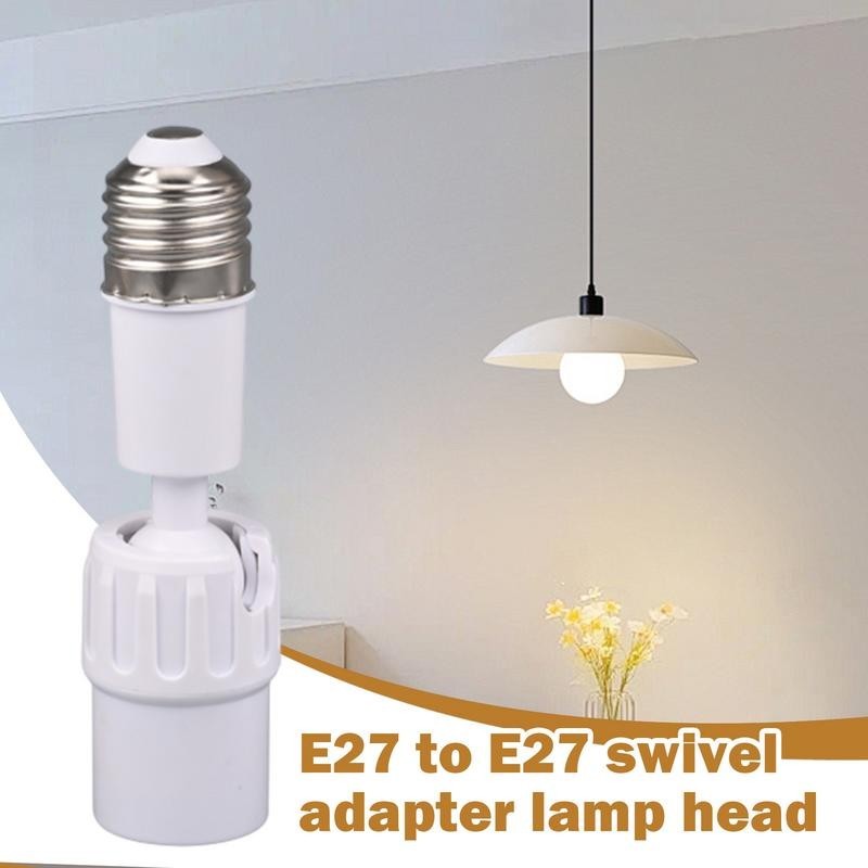 E27 Light Bulb Socket Extender Adapter 360 Degree Rotatable Light ...