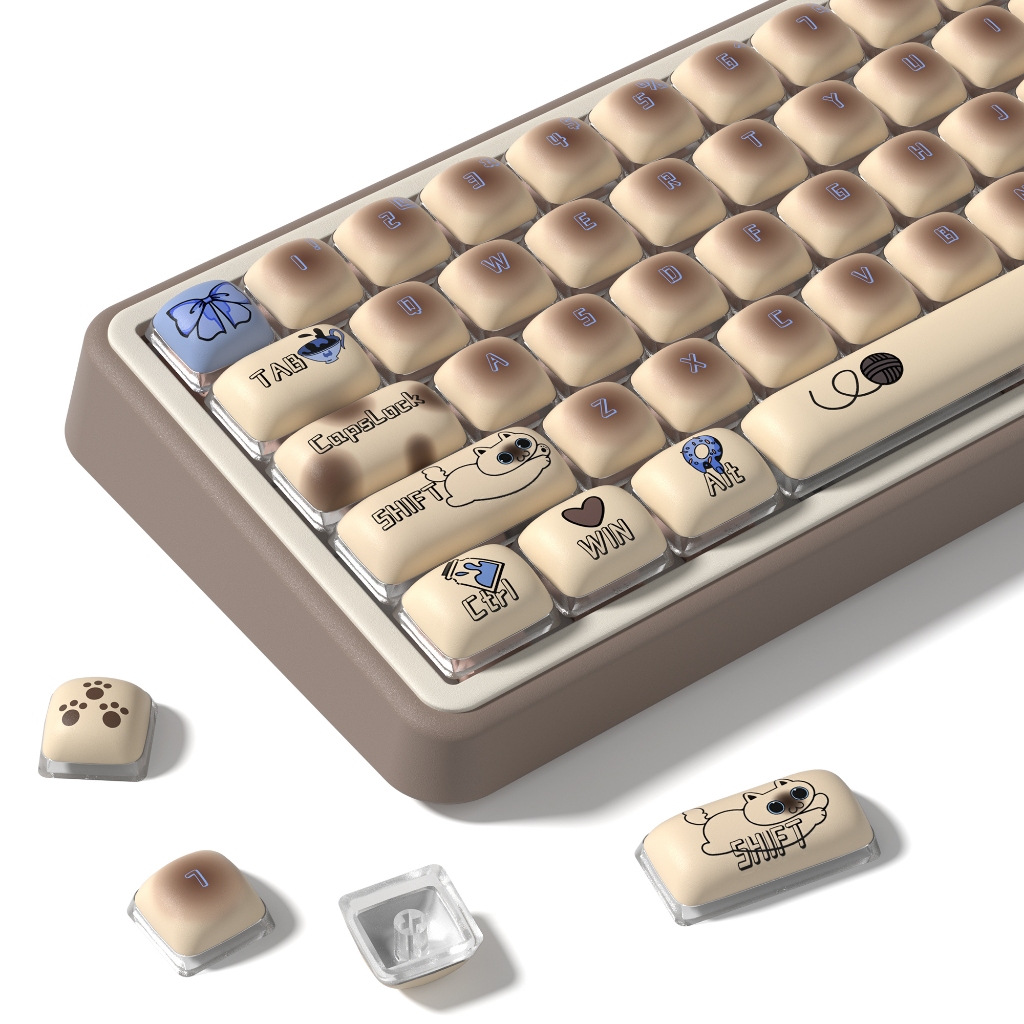 Cute Dye Thermal Sublimation Keycaps MOG Profile Keycap Set 133 Keys ...
