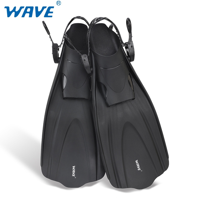 WAVE Adjustable Pro Diving Fins for Men Women Silicone Long Submersible ...