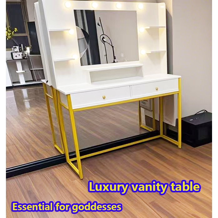 Vanity Table With Mirror Light Make Up Table Dresser Luxury Dressing ...