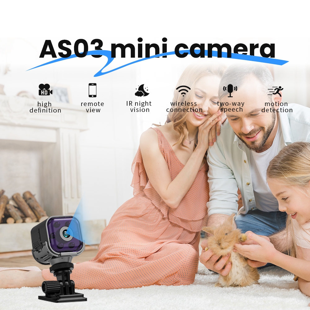 AS03 30-Day Standby 1080P IR Night Vision Motion Sound Detection Camera ...