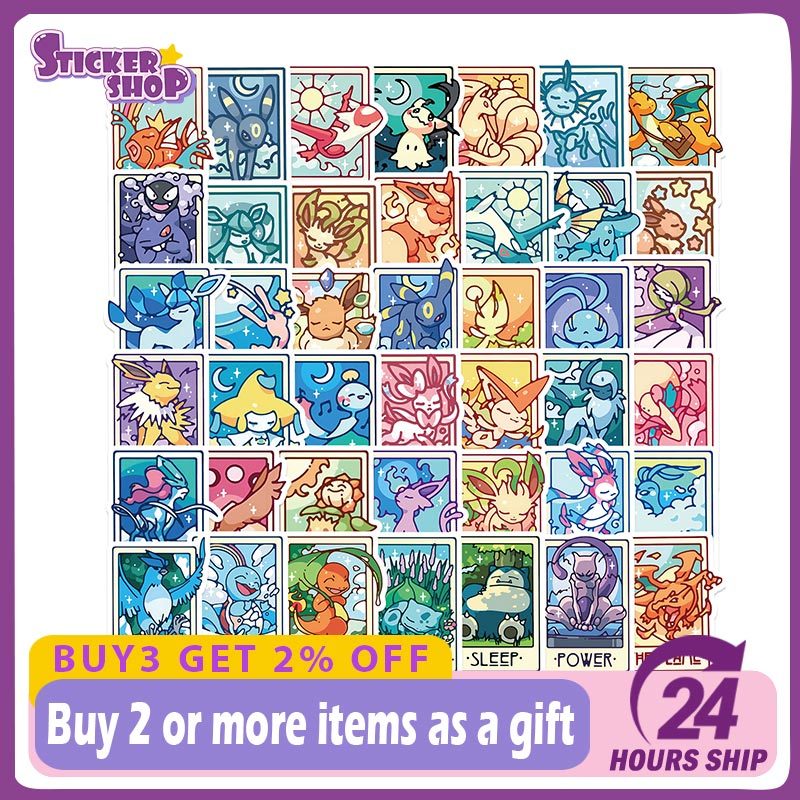 45pcs Pokemon Cards Stickers DIY Laptop Bicycle Guitar Kids Waterproof ...