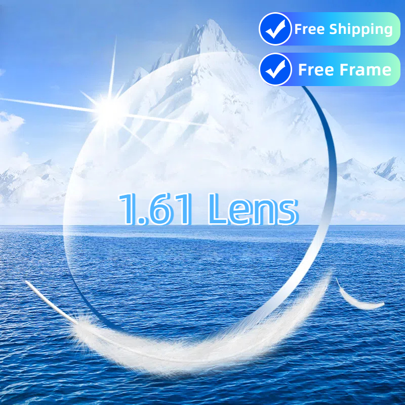 Free Frame 1.61 Lens Nearsighted with Power Strength Custom Myopia Anti ...