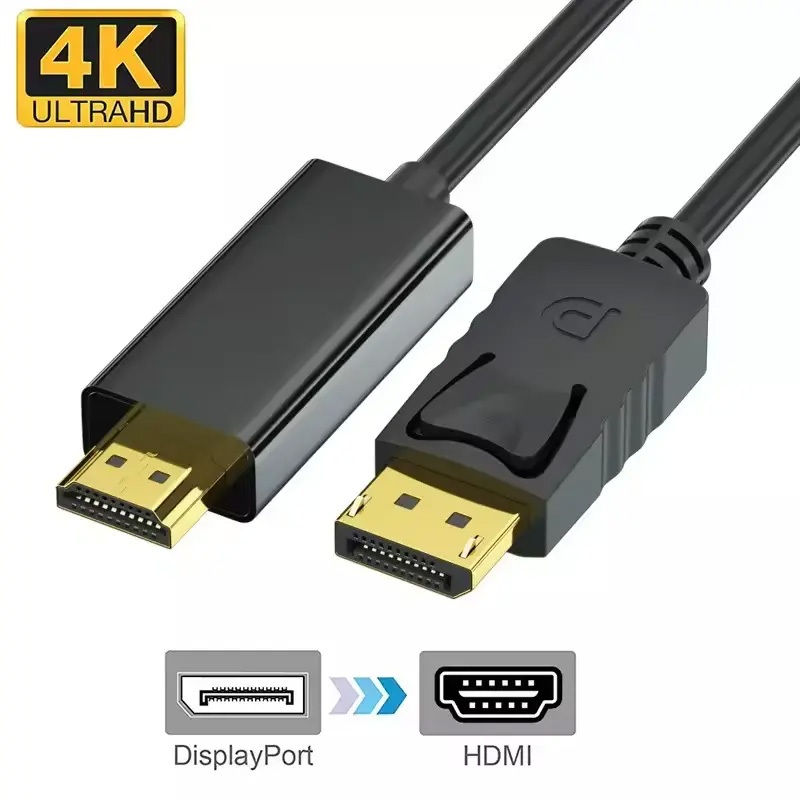 4K DisplayPort to HDMI 1.8M Cable, Uni-Directional DP 1.2 Computer to ...