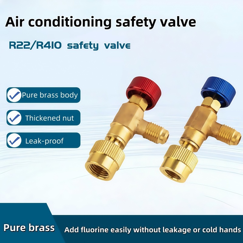 Safety Valve Adapter R410 R22 Refrigerant Charging Retention Control Valve Aircond Repair Top Up ...