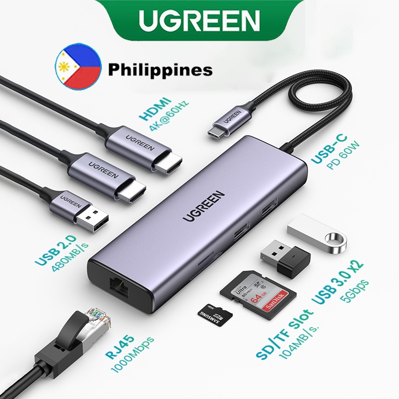 Ugreen 9-In-1 USB C Multiport Hub With 4k@60hz 2*HDMI Port Rj45 100w ...