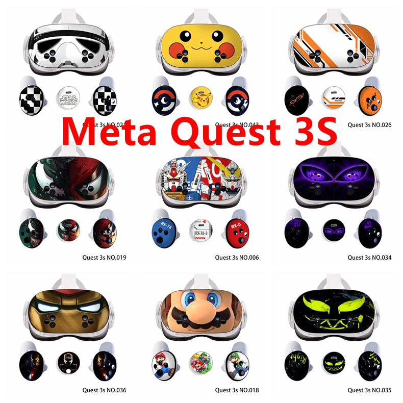 25 Colors Skin Sticker Compatible with Meta Quest 3S VR Vinyl Decal ...