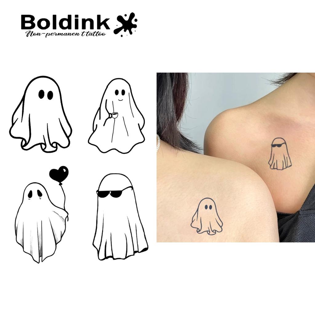 Ghost Temporary Tattoo Stickers, Long-lasting, Realistic and Waterproof ...