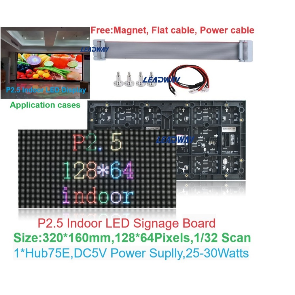 P2.5 Indoor Full Color LED Wall Screen Panel P1.25 COB LED Display LED ...