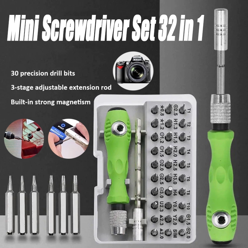 Mini Screwdriver Set 32 in 1 Precision Interchangeable Screwdriver Set ...