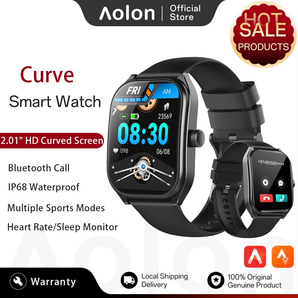 AOLON Curve Smart Watch IP68 Waterproof 2.01-inch Curved IPS Screen ...