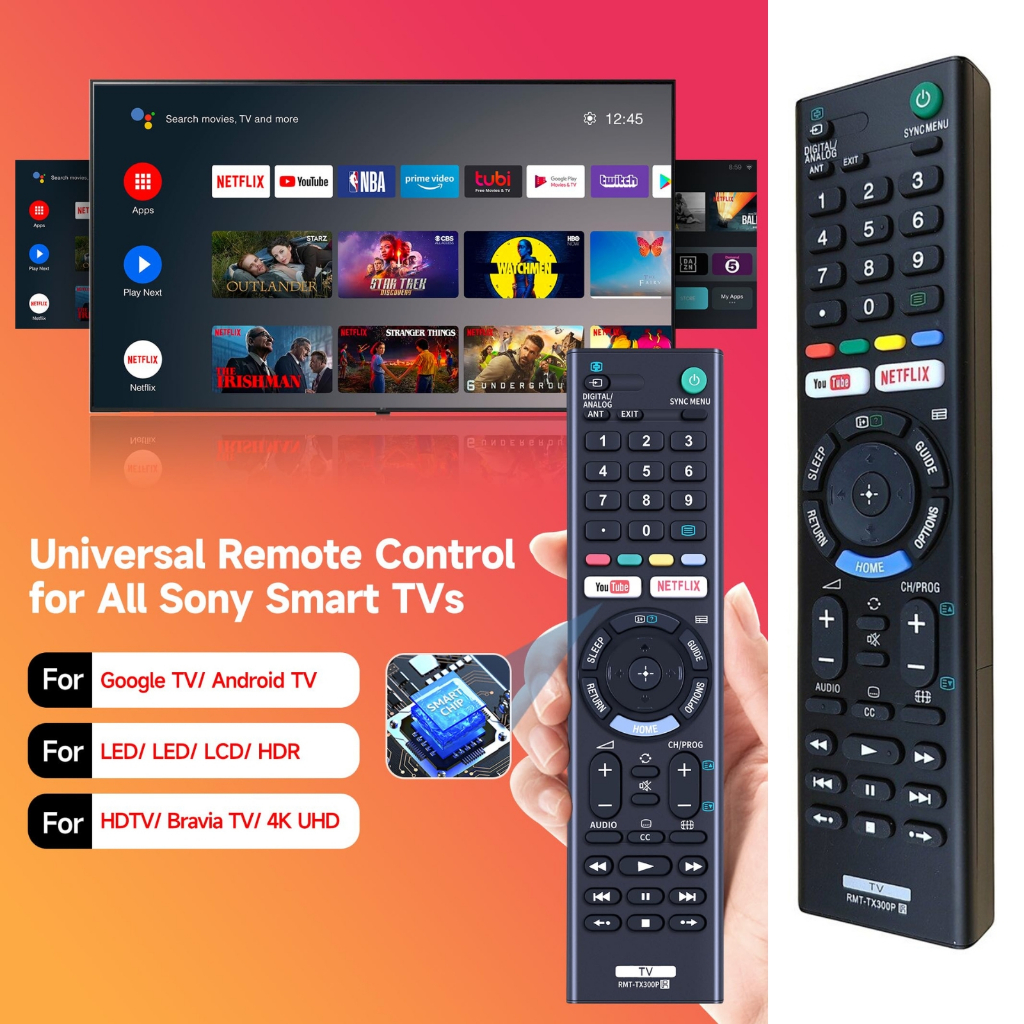 Universal Replacement Remote Control for Sony Bravia LCD Smart TV ...