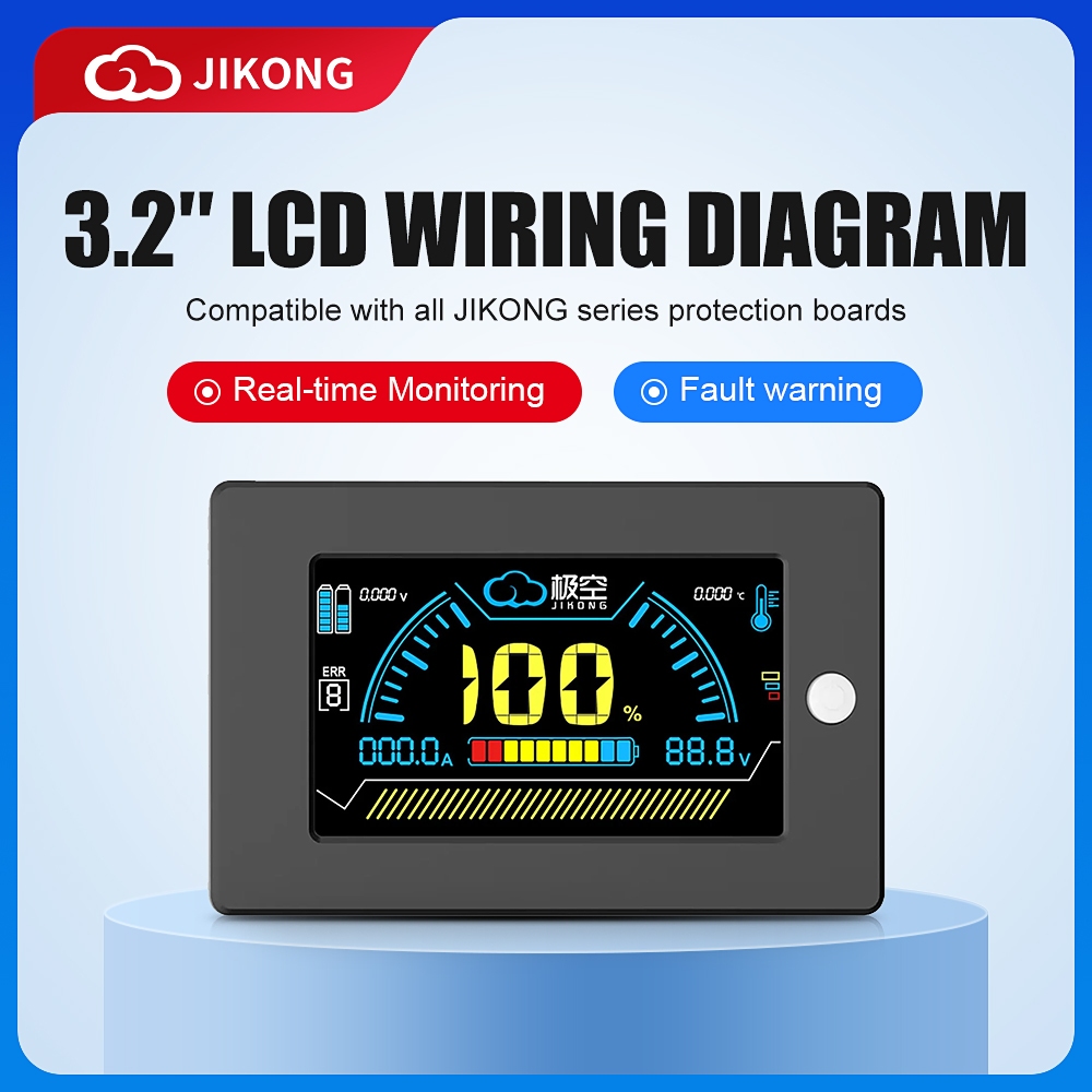 3.2 Inch LCD Display Smart Bms Volt Display Battery Level Indicator BMs ...