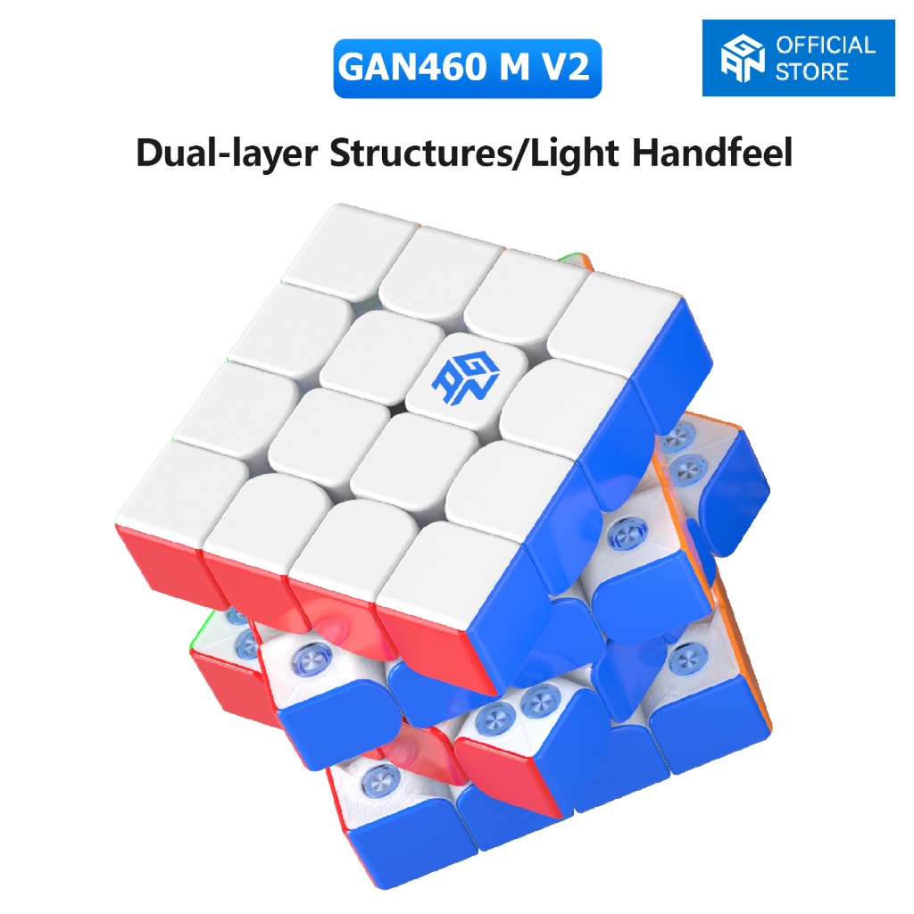 GAN 460 M V2 Speed Cube, 4x4 Magnetic Master Cube Gans 460M Puzzle Toy ...