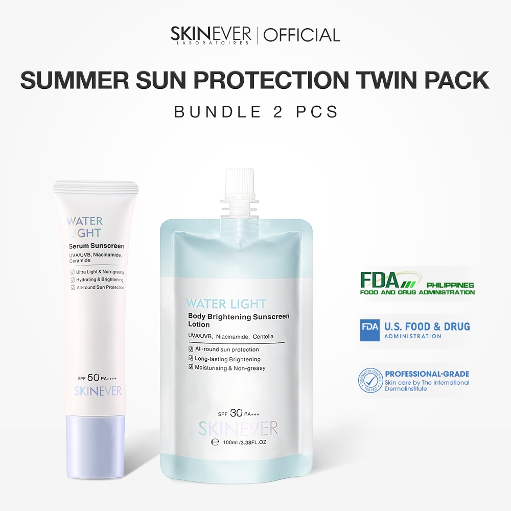 SKINEVER Water Light Face Sunscreen & Brightening Body Whitening SPF50 ...